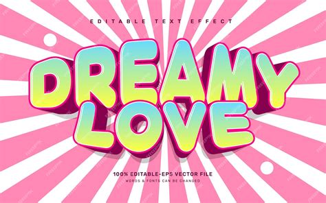 Premium Vector Dreamy Love Editable Text Effect Template