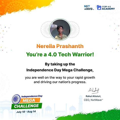 Prashanth Nerella On Linkedin Ccbpian Nxtwave Challenge