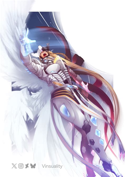 Mastemon Digimon Absurdres Highres 1girl Angel Wings Armor