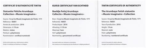 Moulinsart HERGÉ Moulinsart Résine Le Musée Imaginaire Statuette Fétiche Arumbaya