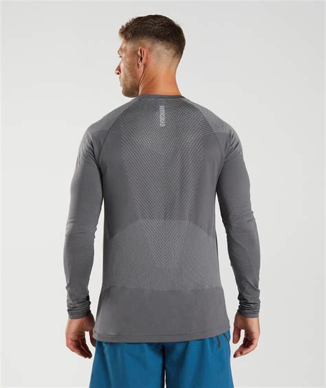 Gymshark Apex Seamless Long Sleeve T Shirt Silhouette Greysmokey