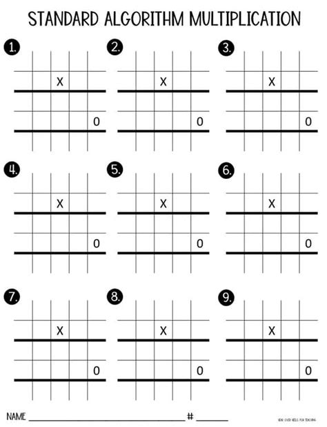 Standard Algorithm Multiplication Template Editable By Joanne Miller
