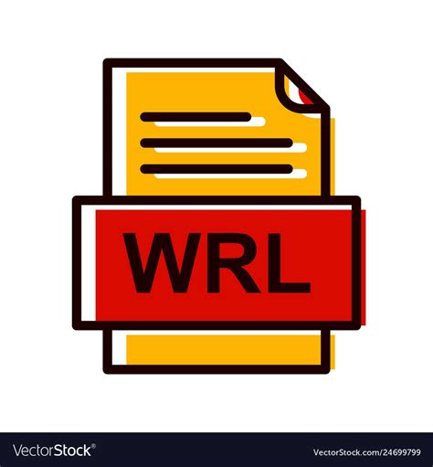 wrl file document icon royalty free vector image
