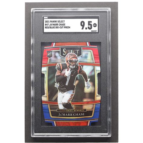 Jamarr Chase 2021 Select Prizm Red And Blue Die Cut 47 Sgc 95