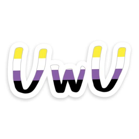 Uwu Non Binary Pride Flag Vibrant Color Vinyl Decal Sticker Etsy