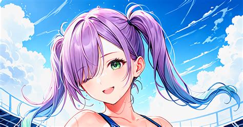 可愛い 疾風のランナー、フィールドを駆け抜ける紫の閃光！ Kenkiのイラスト Pixiv