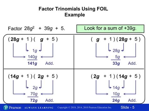 Section 13 4 Factoring Trinomials Using The Foil Method Ppt