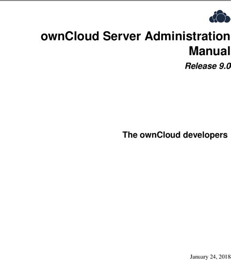 Owncloud Server Administration Manual Own Cloud
