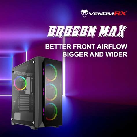 Jual VenomRX DROGON MAX ATX Tempered Glass Casing Gaming ARGB FAN Shopee Indonesia