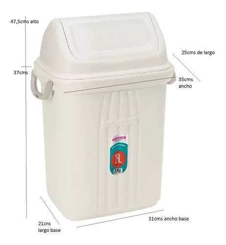 Recipiente Residuos Tacho De Basura Tapa Vaiven 19l Sanremo En Venta En