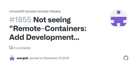 Not Seeing Remote Containers Add Development Container Configuration Files Option Issue