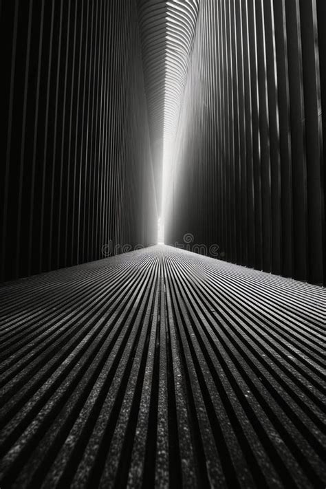 Simple Parallel Lines Converging Into The Distance To Create Depth And Perspective Stock Photo