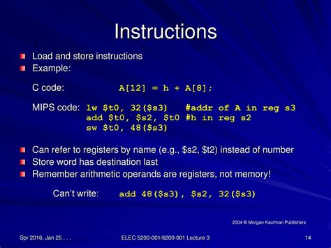 elec computer architecture and design spring 2016 instruction set