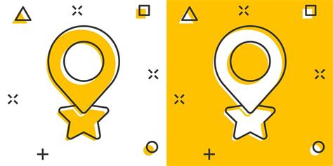 Premium Vector Map Pin Icon In Comic Style Gps Navigation Cartoon Vector Illustration On White