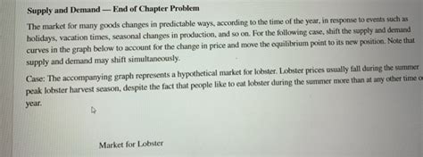 Solved Supply And Demand End Of Chapter Problem The Market Chegg