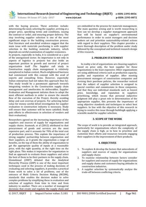 Building A Proposed Model For Suppliers Selection Using Multi Criteria