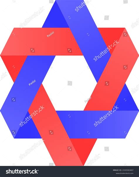 Unity Triangle Illusion Triangle Red Blue Stock Vector Royalty Free
