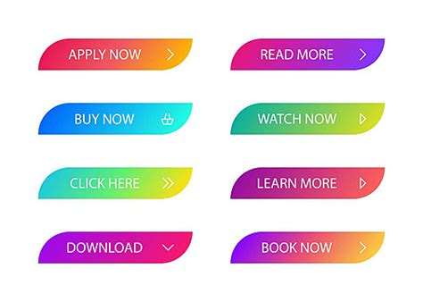 Vector Gradient Buttons With Icons And Shadows Interface Rounded Shop