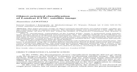 object oriented classification of landsat etm satellite image [pdf