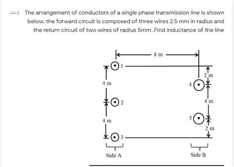 Solved The Arrangement Of Conductors Of A Single Phase Transmission