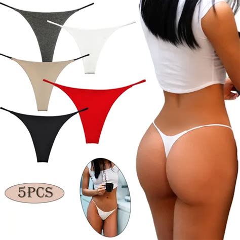 Pack De 5 Sexy Señoras Tanga Cintura Baja Para Mujer Meses Sin Interés
