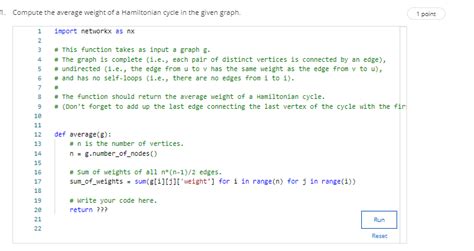 Solved 1 Compute The Average Weight Of A Hamiltonian Cycle