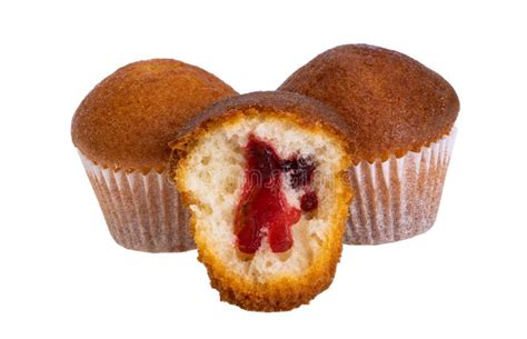 Small Cupcake With Jam Isolated Stock Image Image Of Fresh Cooking