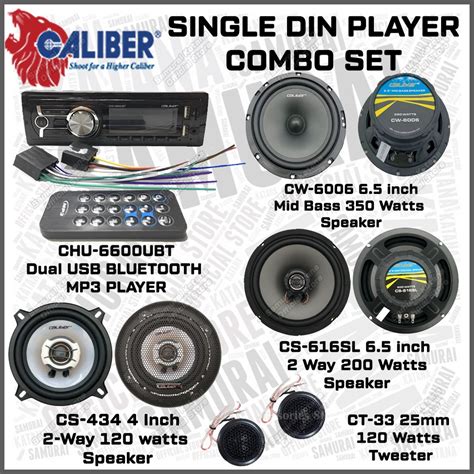 Caliber Player Combo Set Usb Bluetooth Mp Player Way Mid Bass Inch Chu Ubt Car