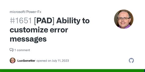 PAD Ability To Customize Error Messages Issue Microsoft Power Fx GitHub