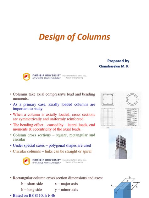 Design Of Columns Pdf Column Bending