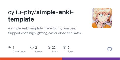 GitHub Cyliu Phy Simple Anki Template A Simple Anki Template Made For My Own Use Support
