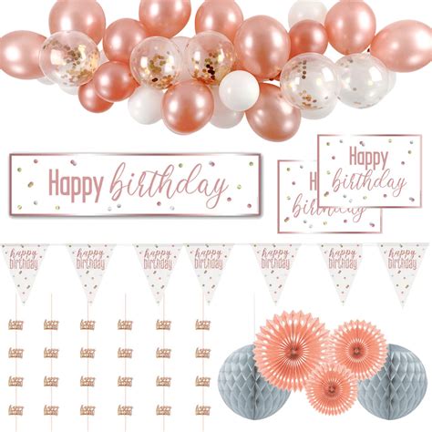 Birthday Rose Gold Glitz Decoration Pack Party Packs