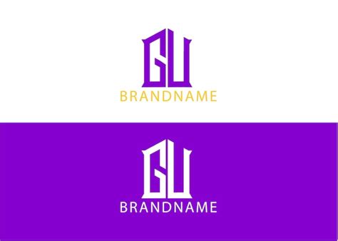 Premium Vector Modern Monogram Initial Letter Gu Logo Design Template
