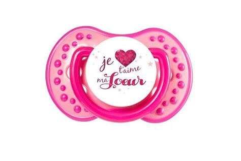 Tétine de bébé je taime ma sœur cristal fille