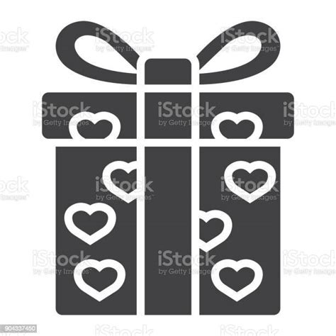 사랑 현재 문자 모양 아이콘 발렌타인 데이 로맨틱 선물 기호 벡터 그래픽 흰색 배경 Eps 10 솔리드 패턴 12월에 대한 스톡 벡터 아트 및 기타 이미지 Istock