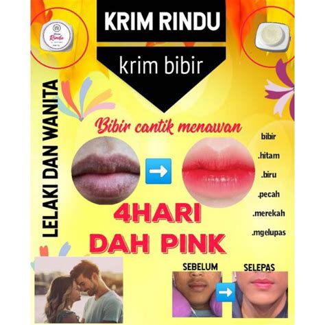 Krim Rindubibir Pinkbibir Cantikbibir Merahkrim Bibir Untuk Lelaki