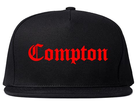 Red Compton California Old English Mens Snapback Hat Urban Gear