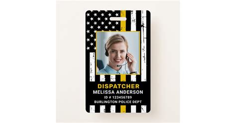 Custom Photo Police Department 911 Dispatcher Id B Badge Zazzle