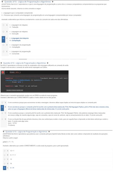 Apol1 Logica De ProgramaÇao E Algoritmos Algoritmos E Programação De