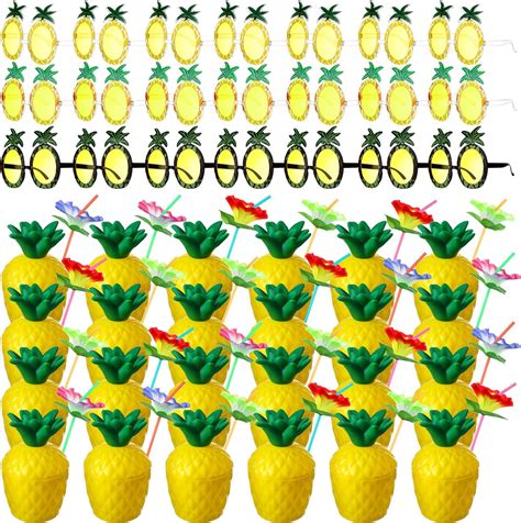 Liliful Pineapple Cups 24 Pack Plastic Pineapple Cups With