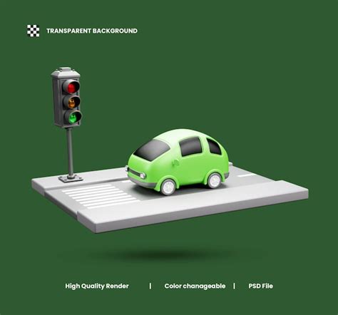 Premium Psd Road Traffic Signal Light 3d Icon Or City Traffic Signal