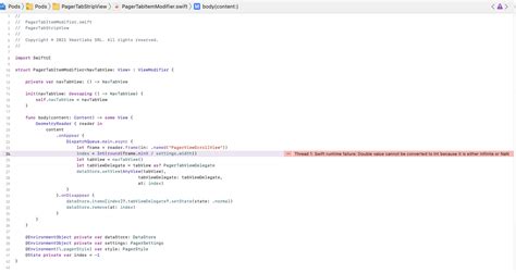 Thread Swift Runtime Failure Double Value Cannot Be Converted To