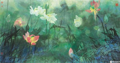 翠溢红花彩墨画袁运甫作品展袁运甫在线作品袁运甫纪念网站 雅昌艺术家网