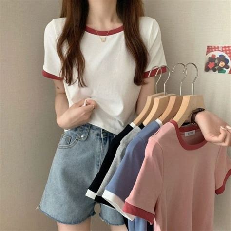 Round Neck Short Sleeved T Shirt Womens 2022 New Summer Bottoming