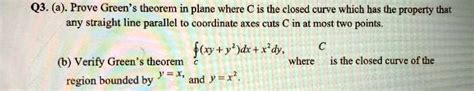 solved q3 a prove green theorem in plane where c is the closed