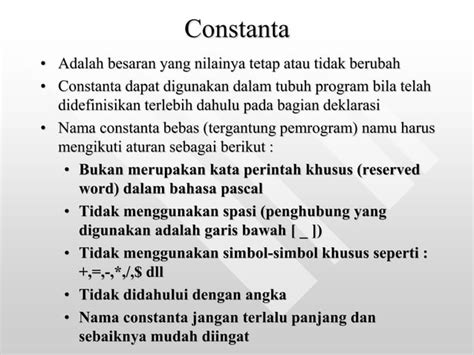 Bahasa Pemrograman Turbo Pascal Pertemuan Ppt