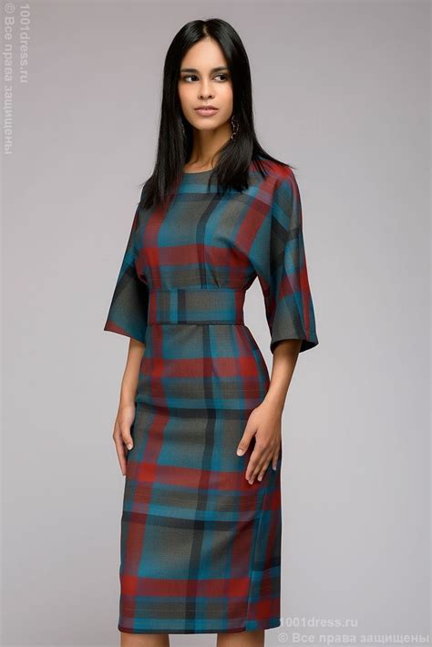 Платье серое в клетку 1001dress | Платья, Платье на работу, Наряды