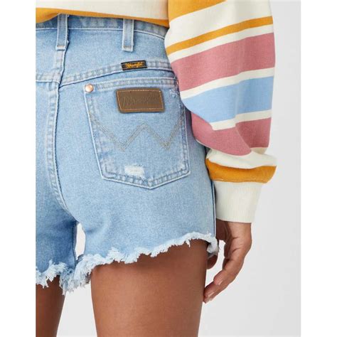 Wrangler Reworked Denim Shorts Blue Dressinn