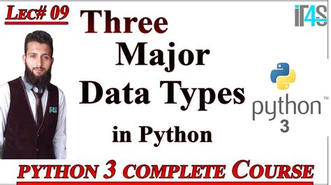 Python Tutorial In Urdu Hindi Three Major Data Types In Python Data Types In Python Youtube