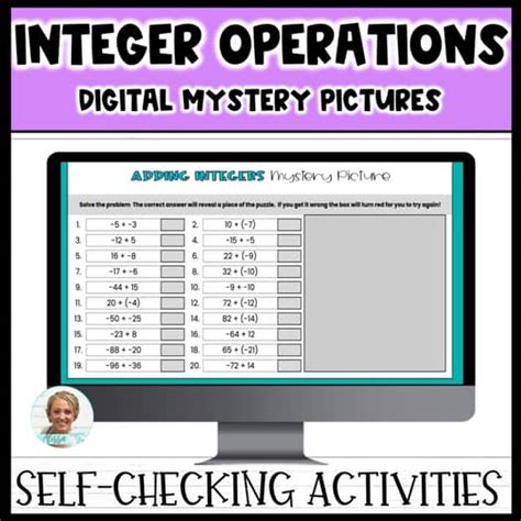 integer operations digital mystery picture bundle by hinzspire you